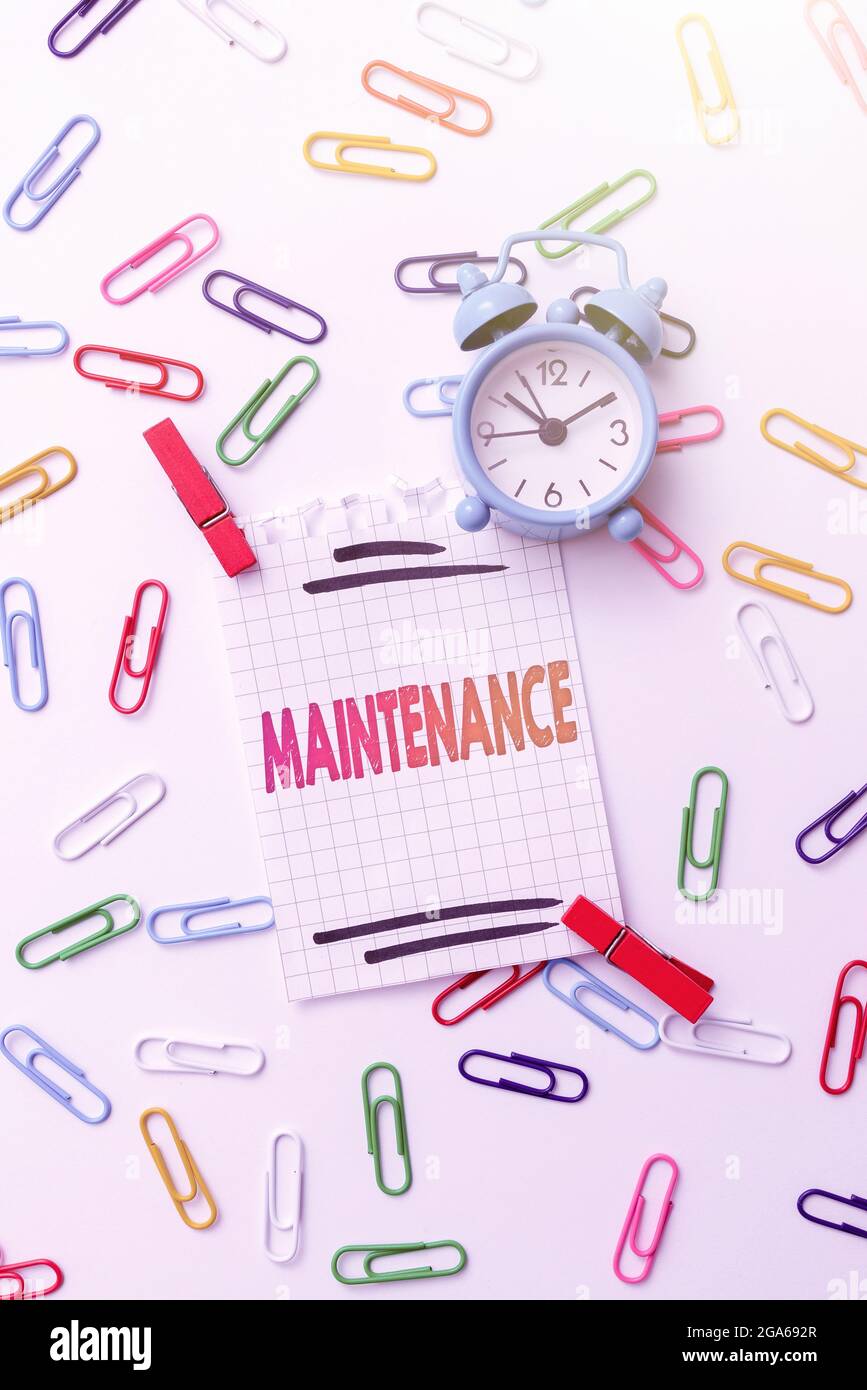 Conceptual display Maintenance. Word for method of preserving or ...