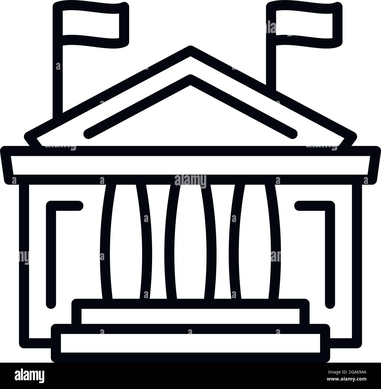 Courthouse Icon Outline Courthouse Vector Icon For Web Design Isolated