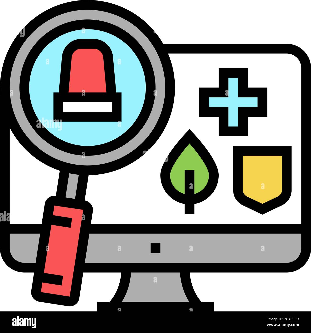 monitoring and information retrieval color icon vector illustration Stock Vector Image & Art - Alamy