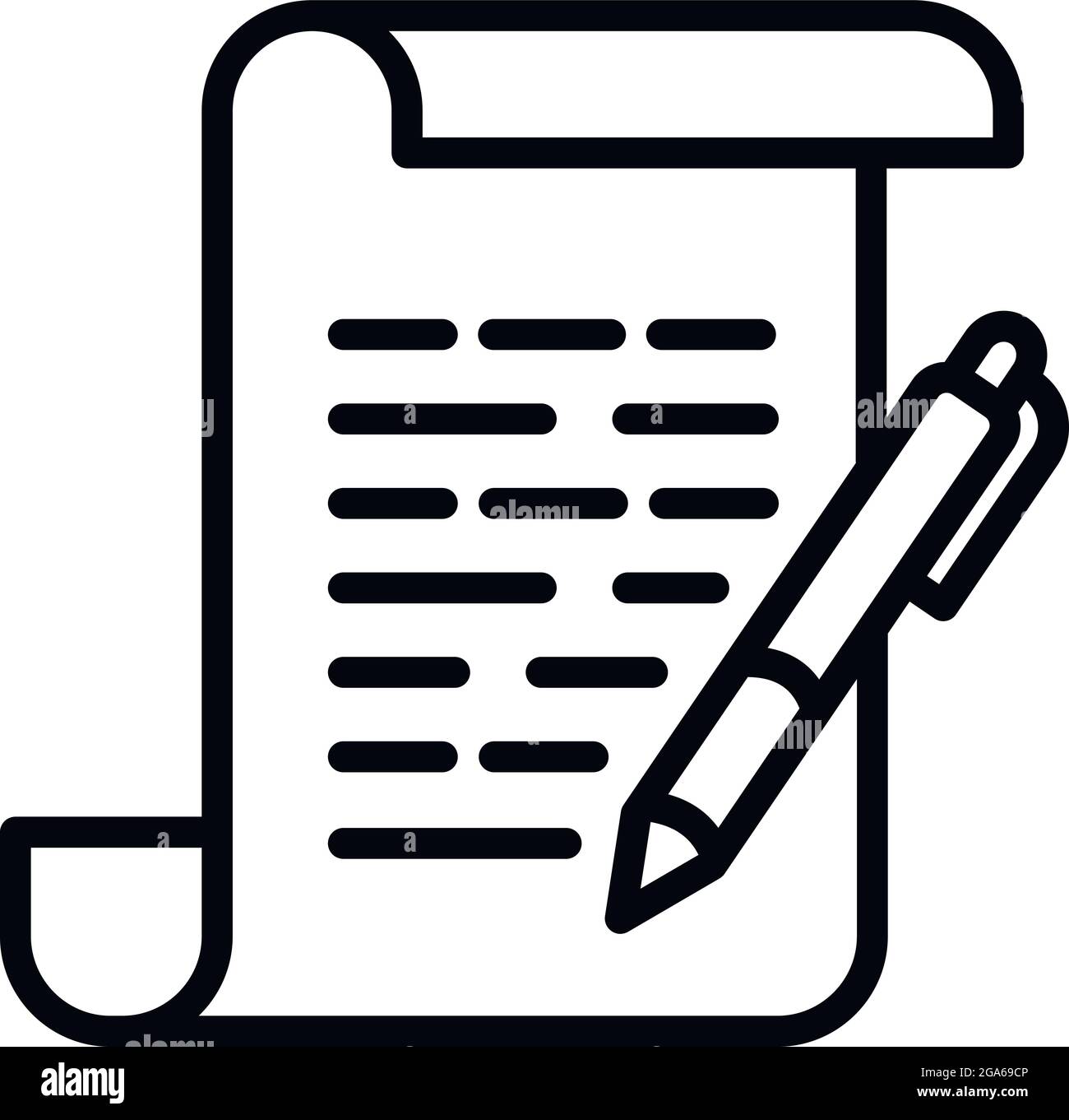 Courthouse document icon. Outline courthouse document vector icon for ...