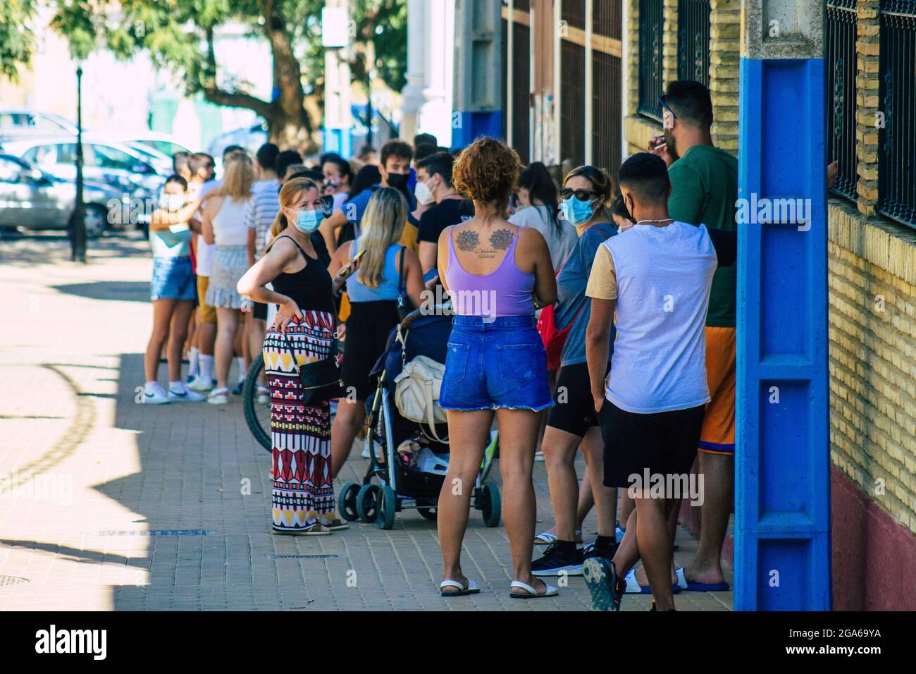Carmona Spain July 26, 2021 Vacination center of Carmona against ...