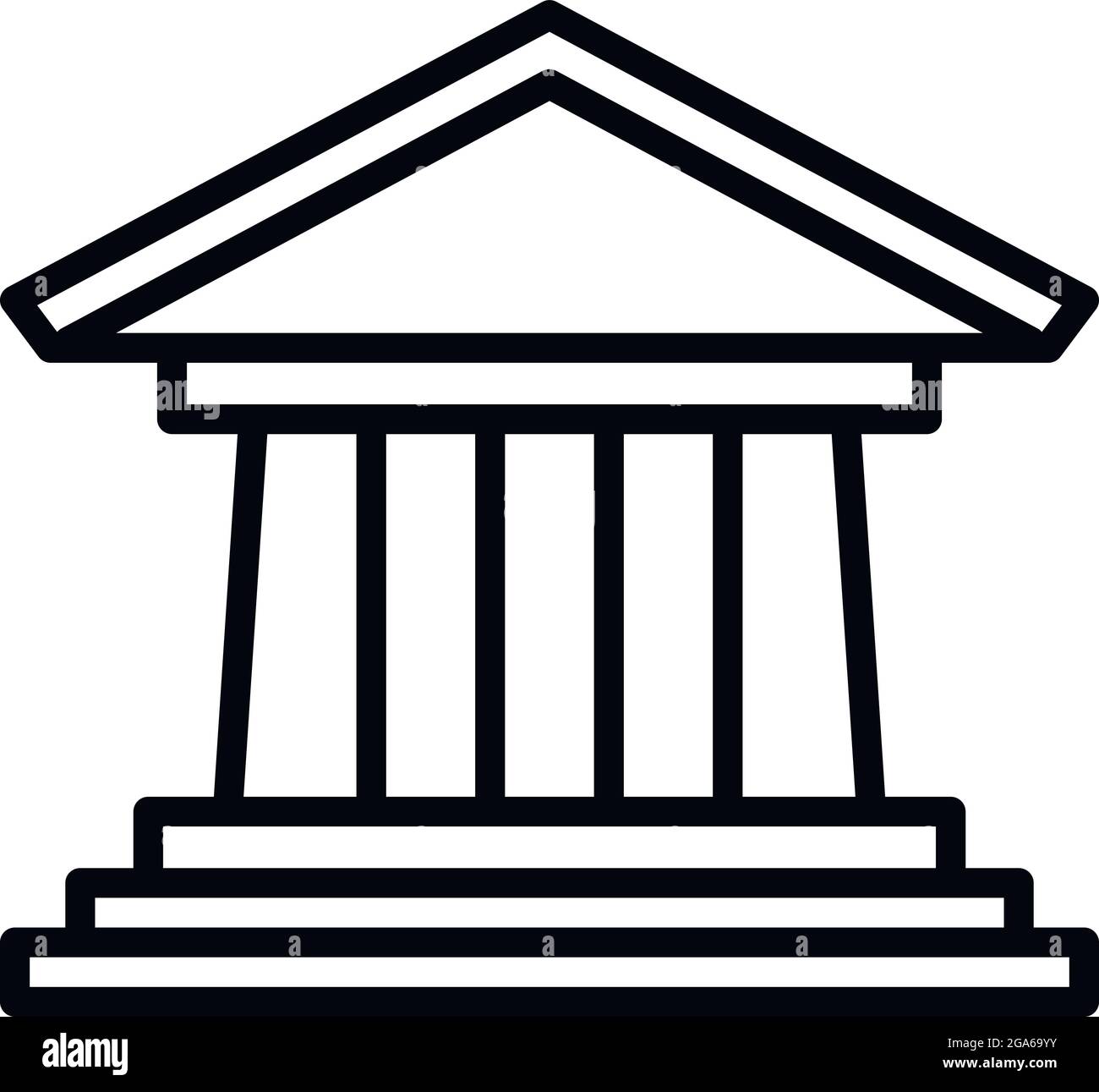 Courthouse law icon. Outline courthouse law vector icon for web design ...