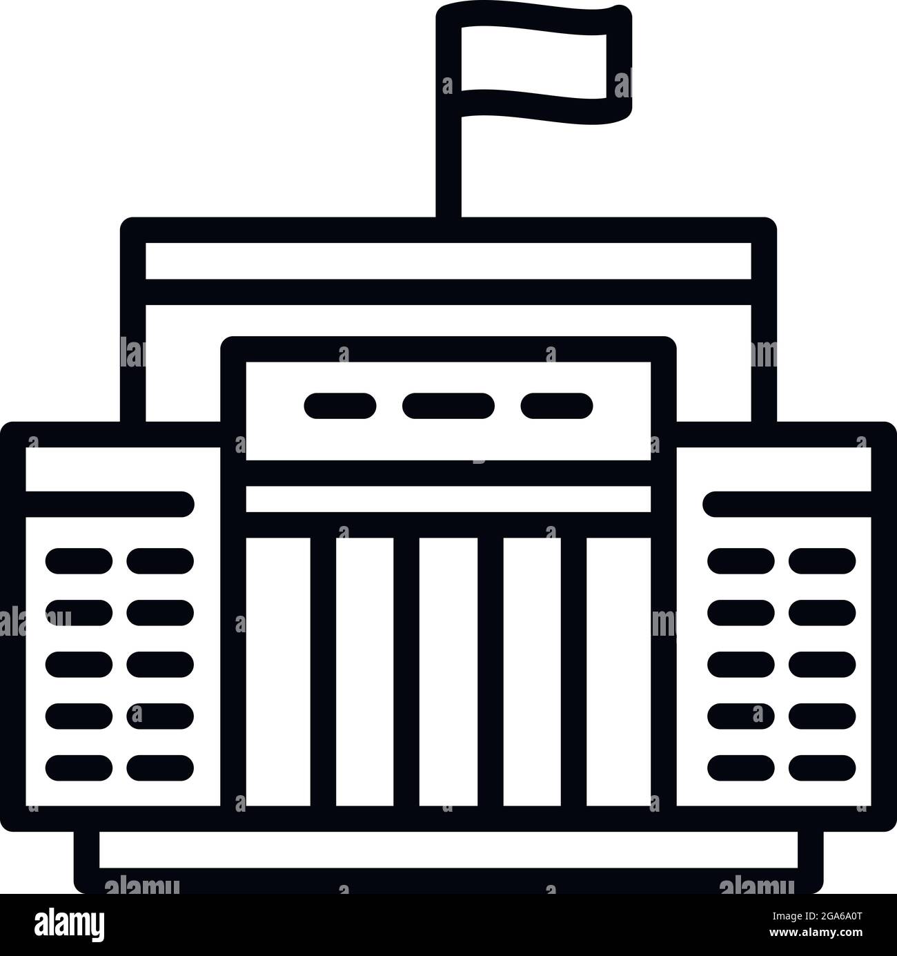 Courthouse justice icon. Outline courthouse justice vector icon for web ...