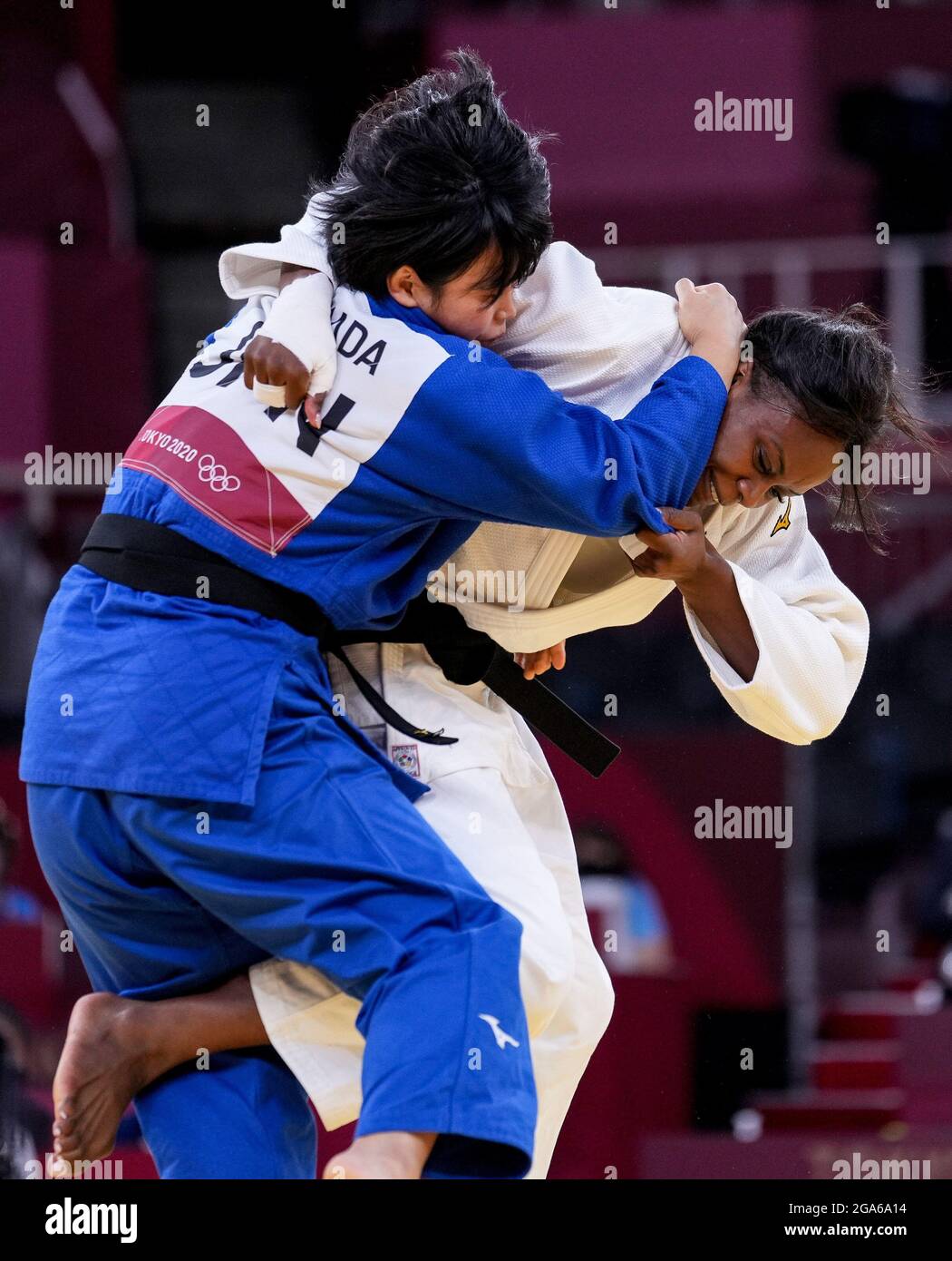 Tokyo, Japan. 29th July, 2021. Hamada Shori (L) of Japan combats with ...