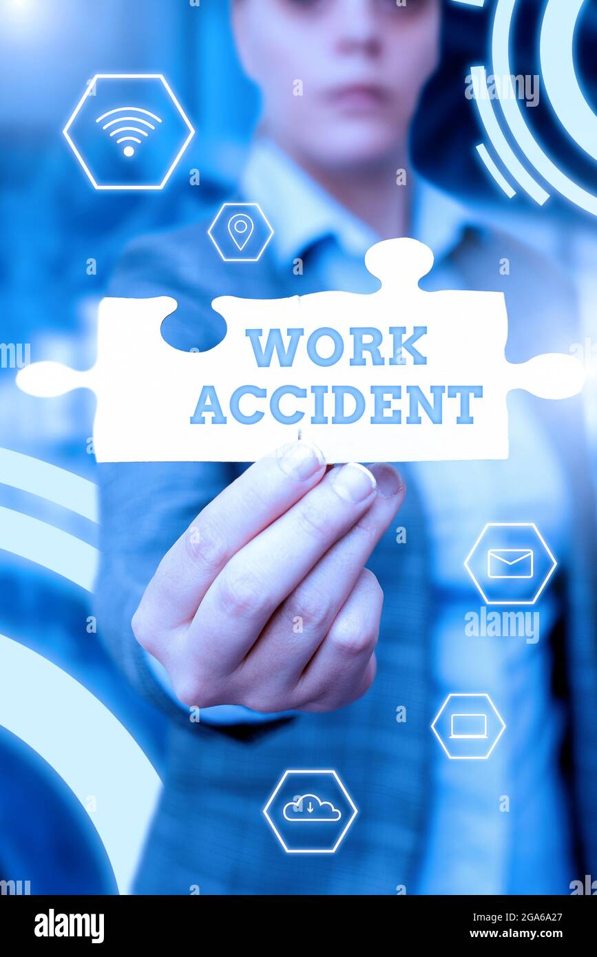 Writing displaying text Work Accident. Business showcase Mistake Injury ...