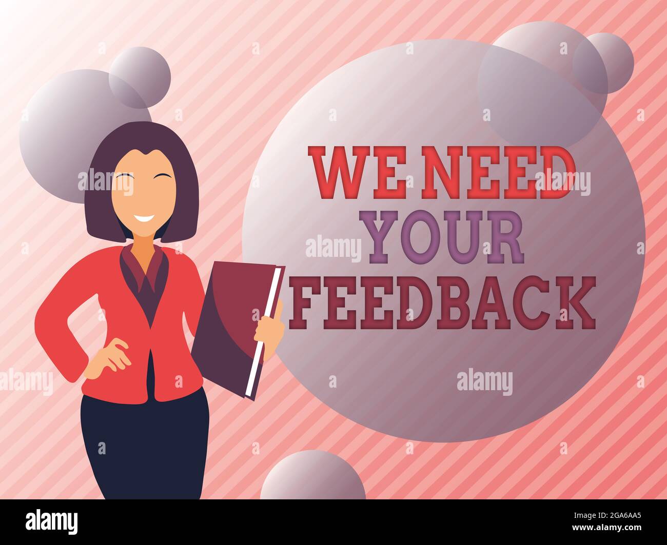 Text caption presenting We Need Your Feedback. Internet Concept Give us ...
