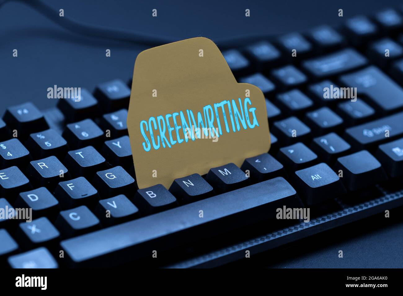 Text sign showing Screenwriting. Word Written on the art and craft of ...