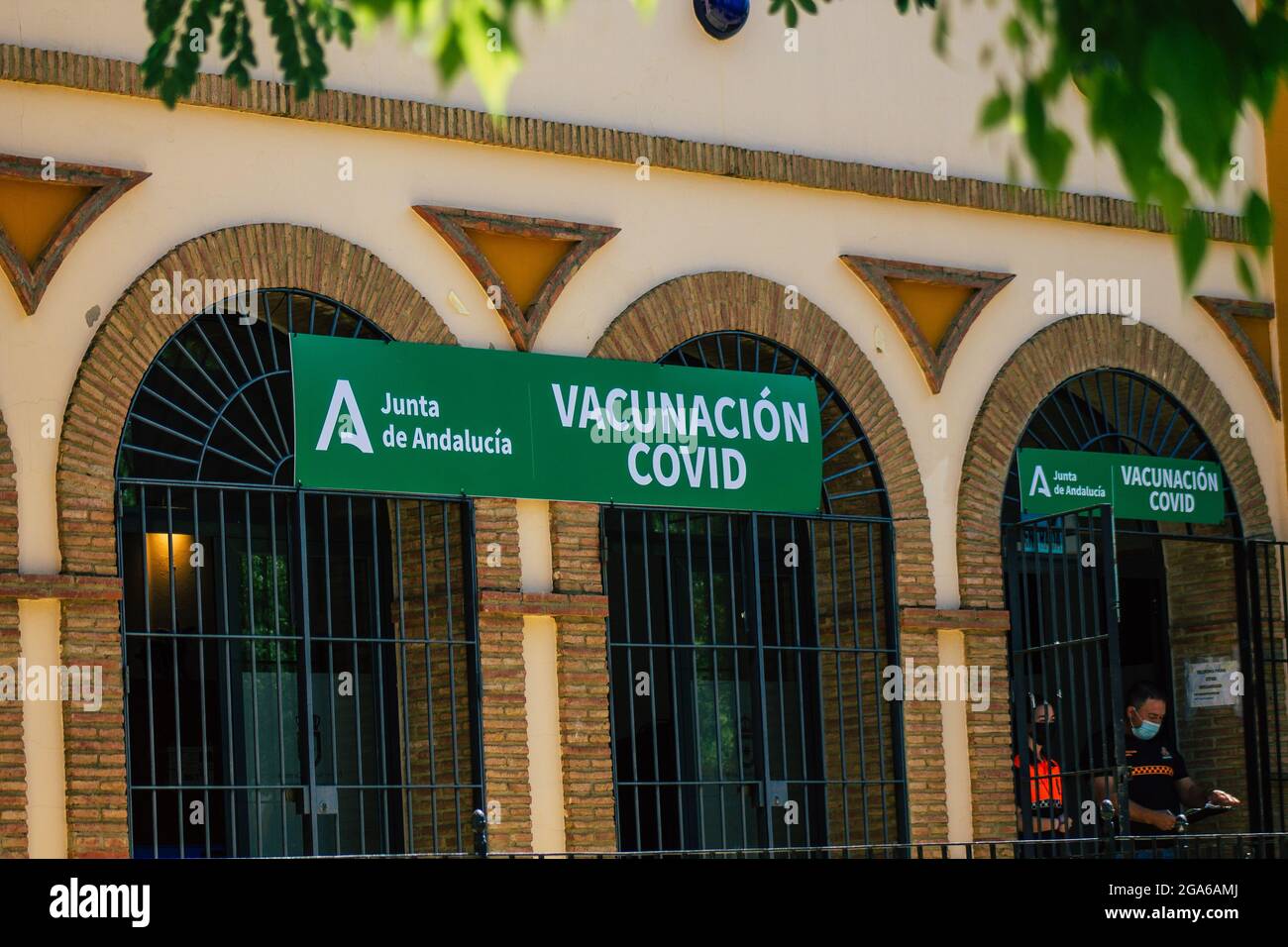 Carmona Spain July 26, 2021 Vacination center of Carmona against ...