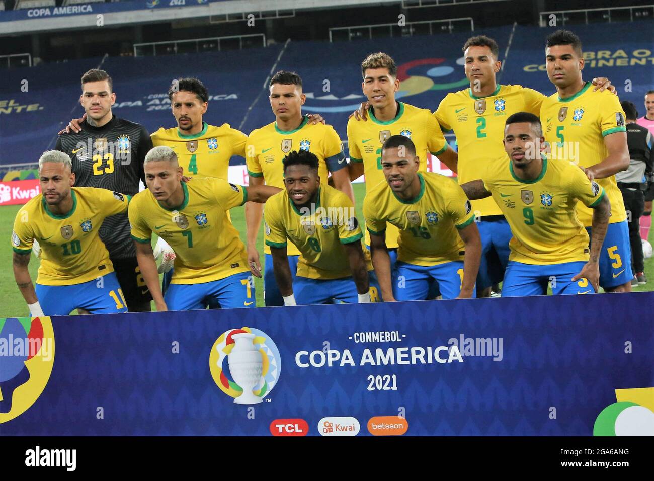 Team Brazil during the Copa America 2021, quarter final football match ...