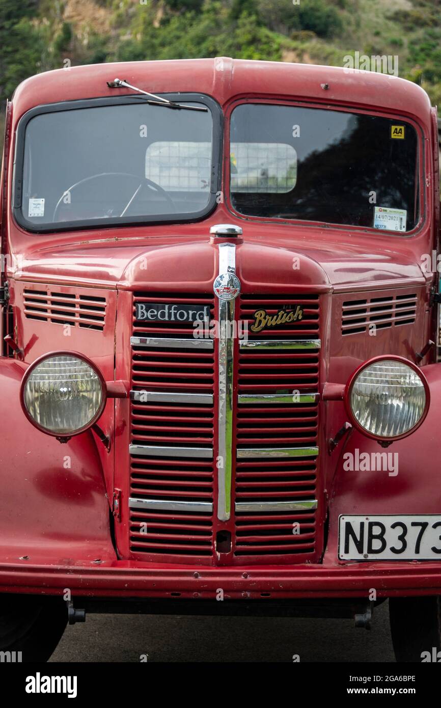 Vintage Bedford truck, Wanganui, North Island, New Zealand Stock Photo ...