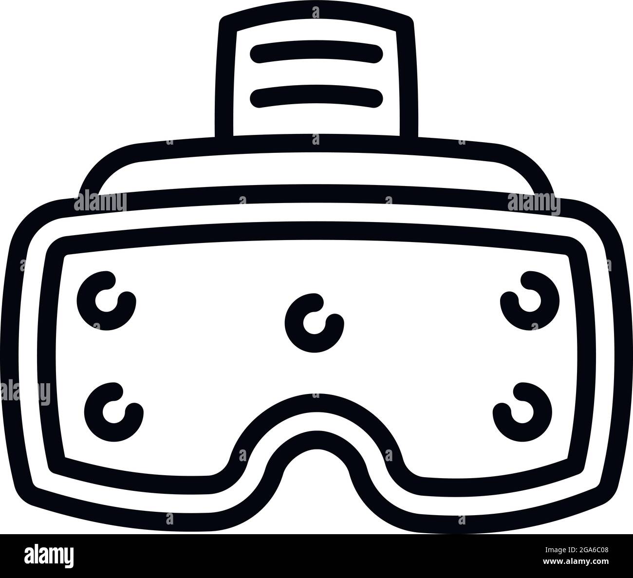 Simulation game goggles icon. Outline simulation game goggles vector ...