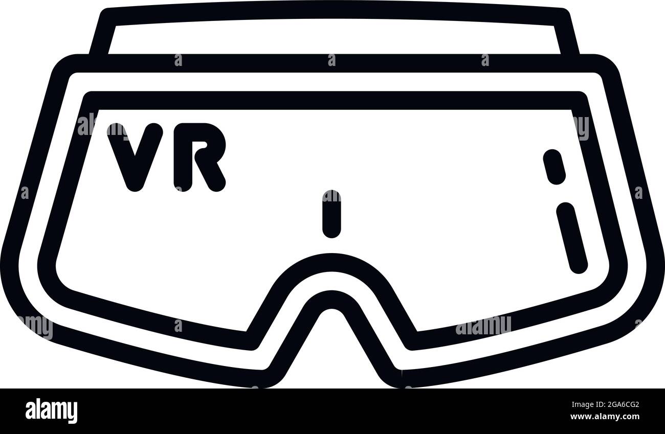 Vr game glasses icon. Outline vr game glasses vector icon for web ...