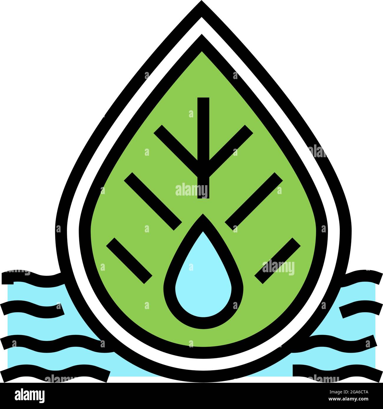 quality of waste water and surrounding water color icon vector ...