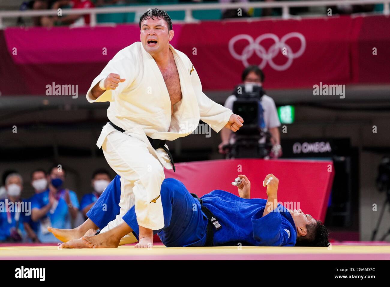 TOKYO, JAPAN - JULY 29: Aaron Wolf of Japan after he won gold after the ...