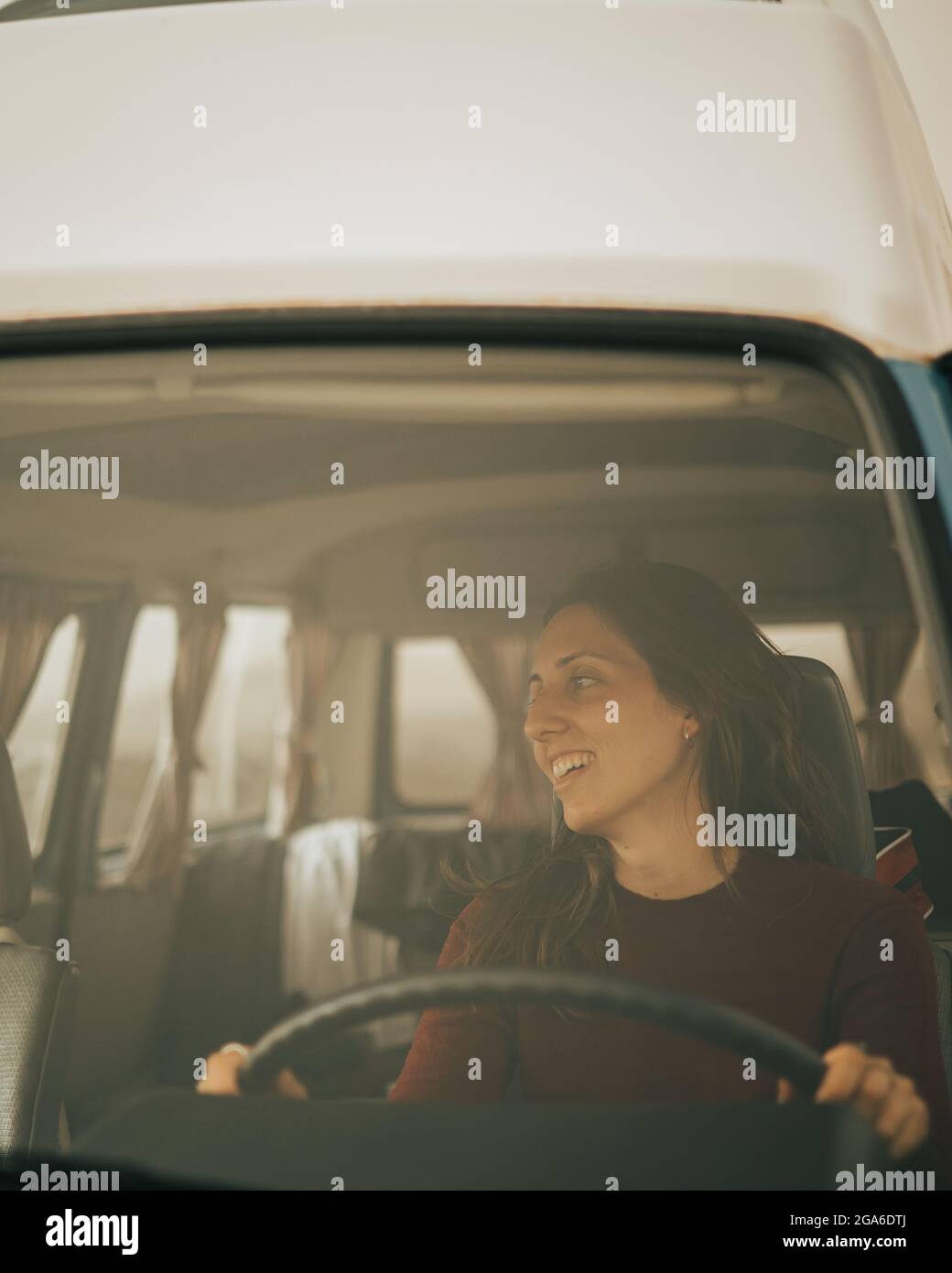 Woman looks around road hi-res stock photography and images - Alamy
