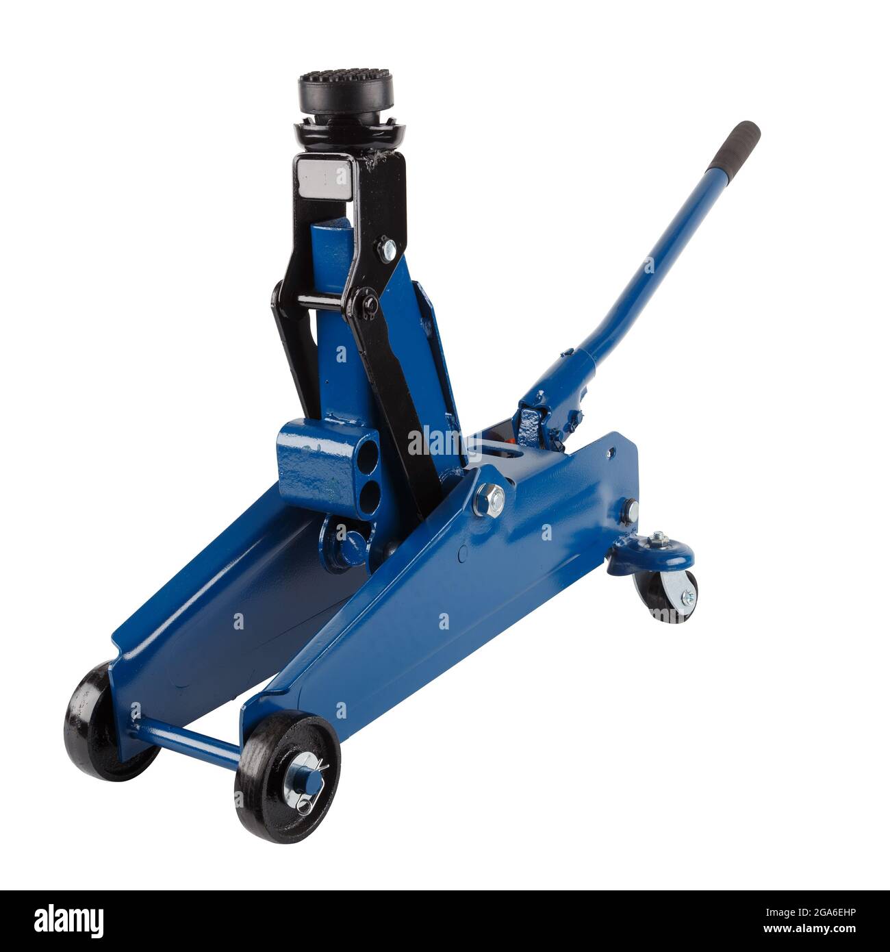 blue hydraulic car jack isolated on white background, 2 ton capacity ...