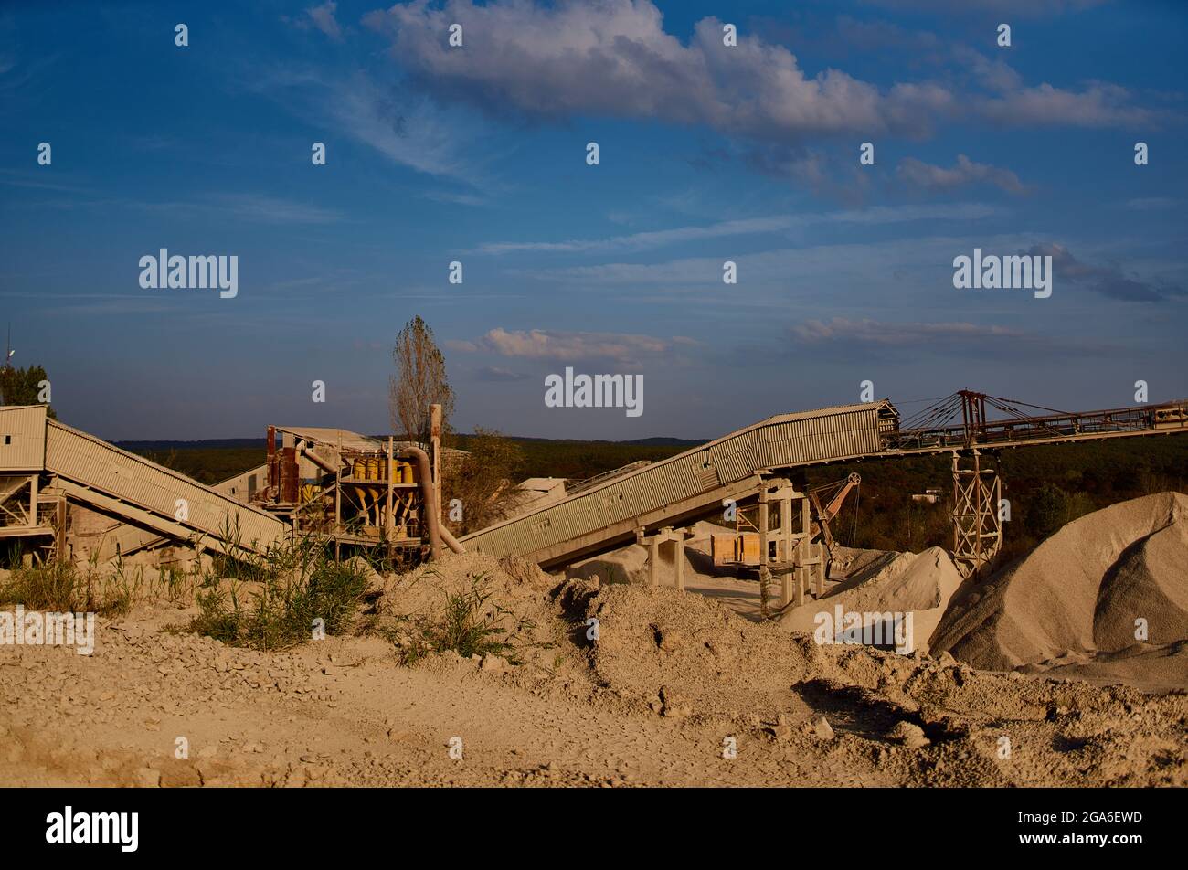 Industrial area gravel sand geology work Stock Photo - Alamy