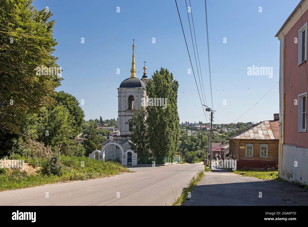 Yelets, Lipetsk region, Russia - July 2021, The old wooden house. A ...