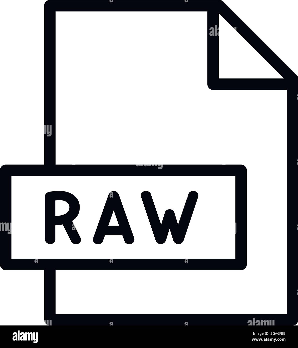 Raw file icon. Outline raw file vector icon for web design isolated on ...