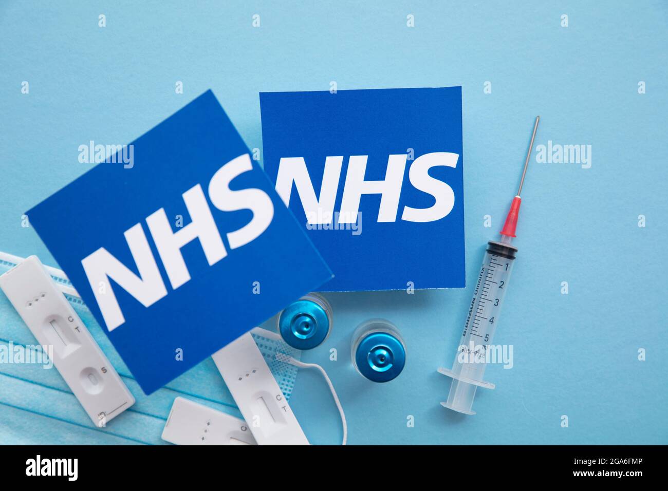 LONDON, UK - July 2021: NHS NAtional health service covid vaccine ...