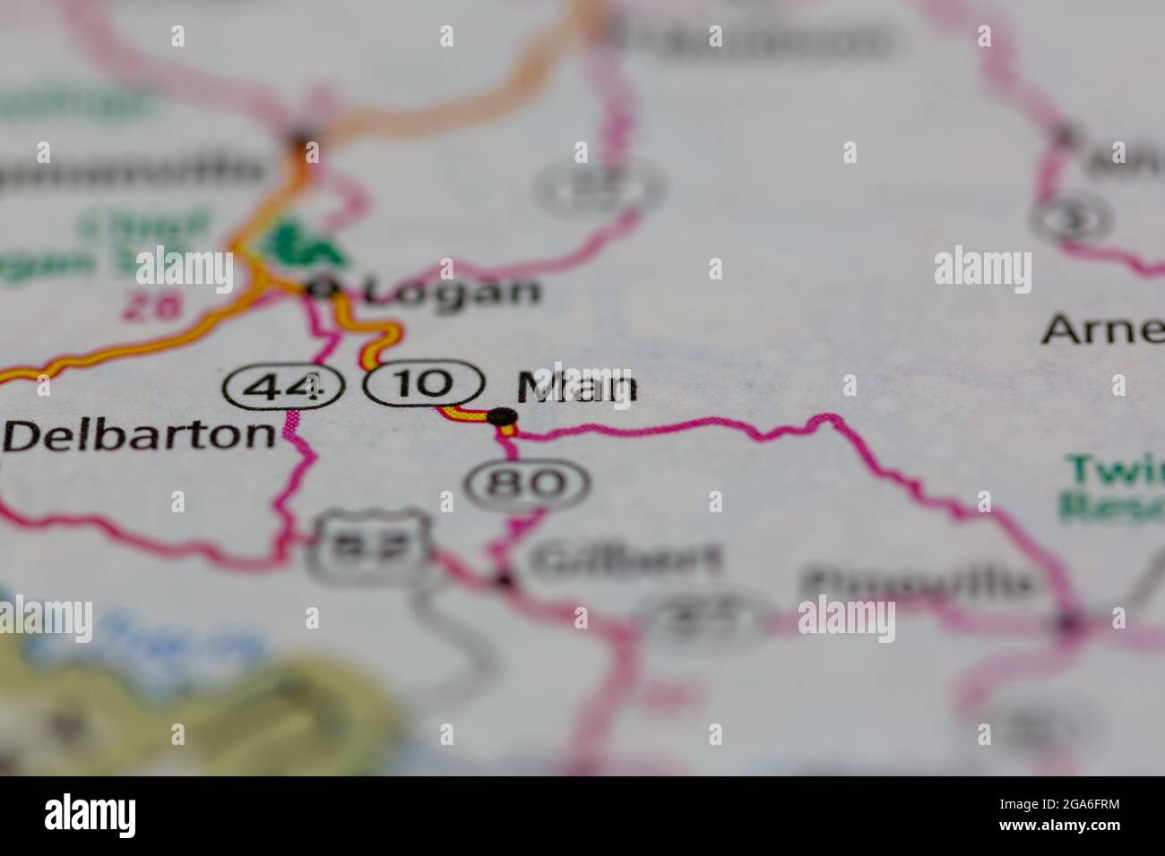 Man west virginia map hi-res stock photography and images - Alamy