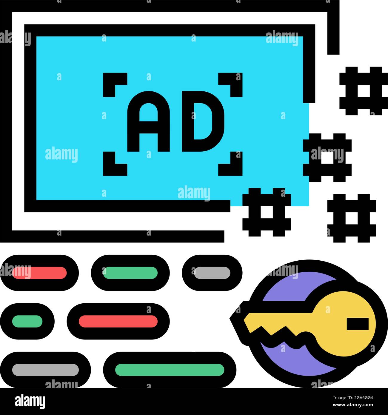 advertising keys color icon vector illustration Stock Vector Image ...