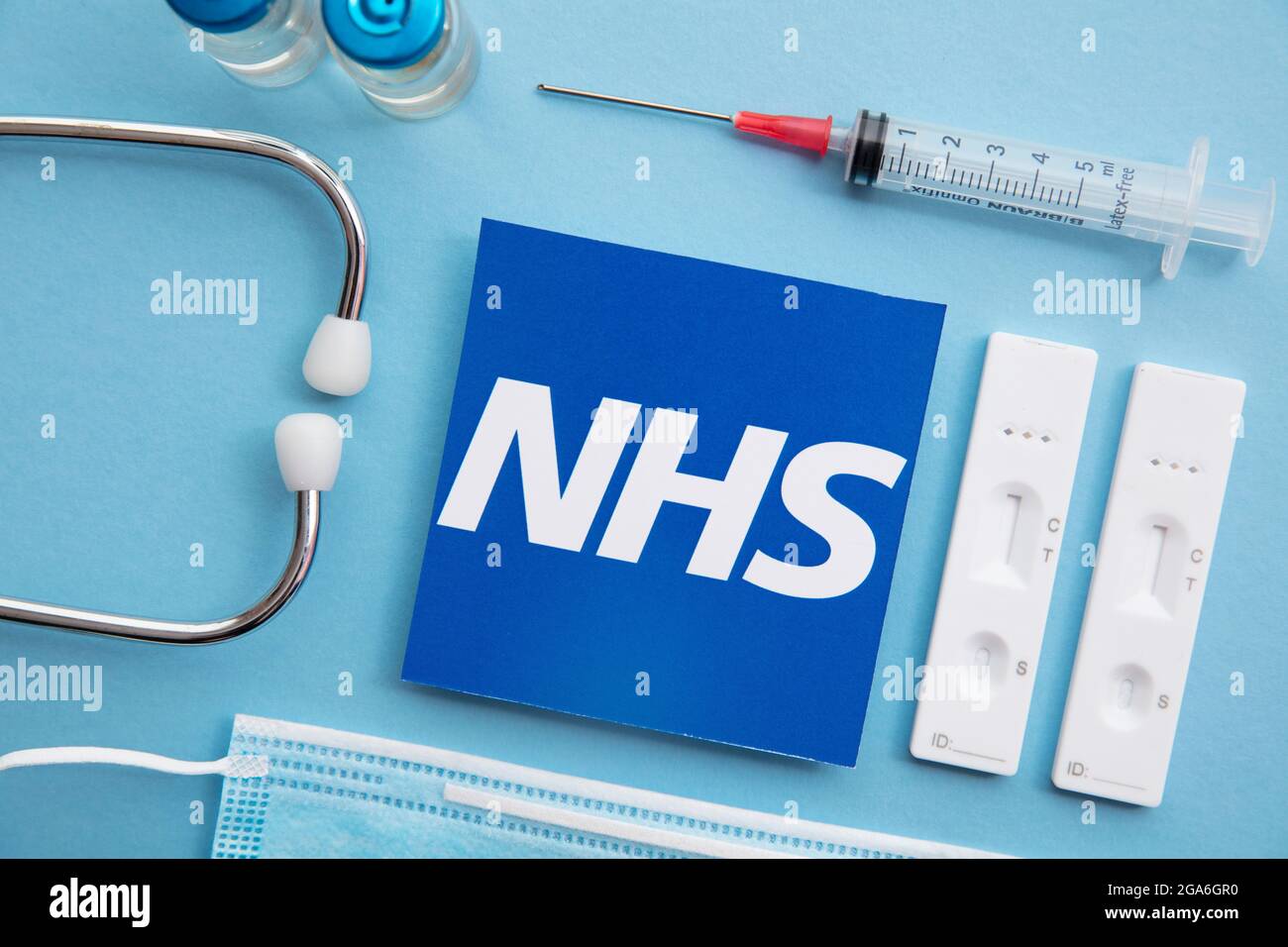LONDON, UK - July 2021: NHS NAtional health service covid vaccine ...