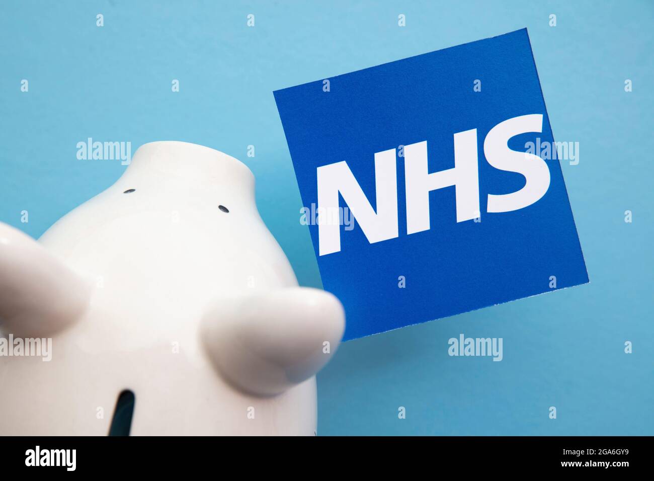 LONDON, UK - July 2021: NHS National health service logo with saving ...