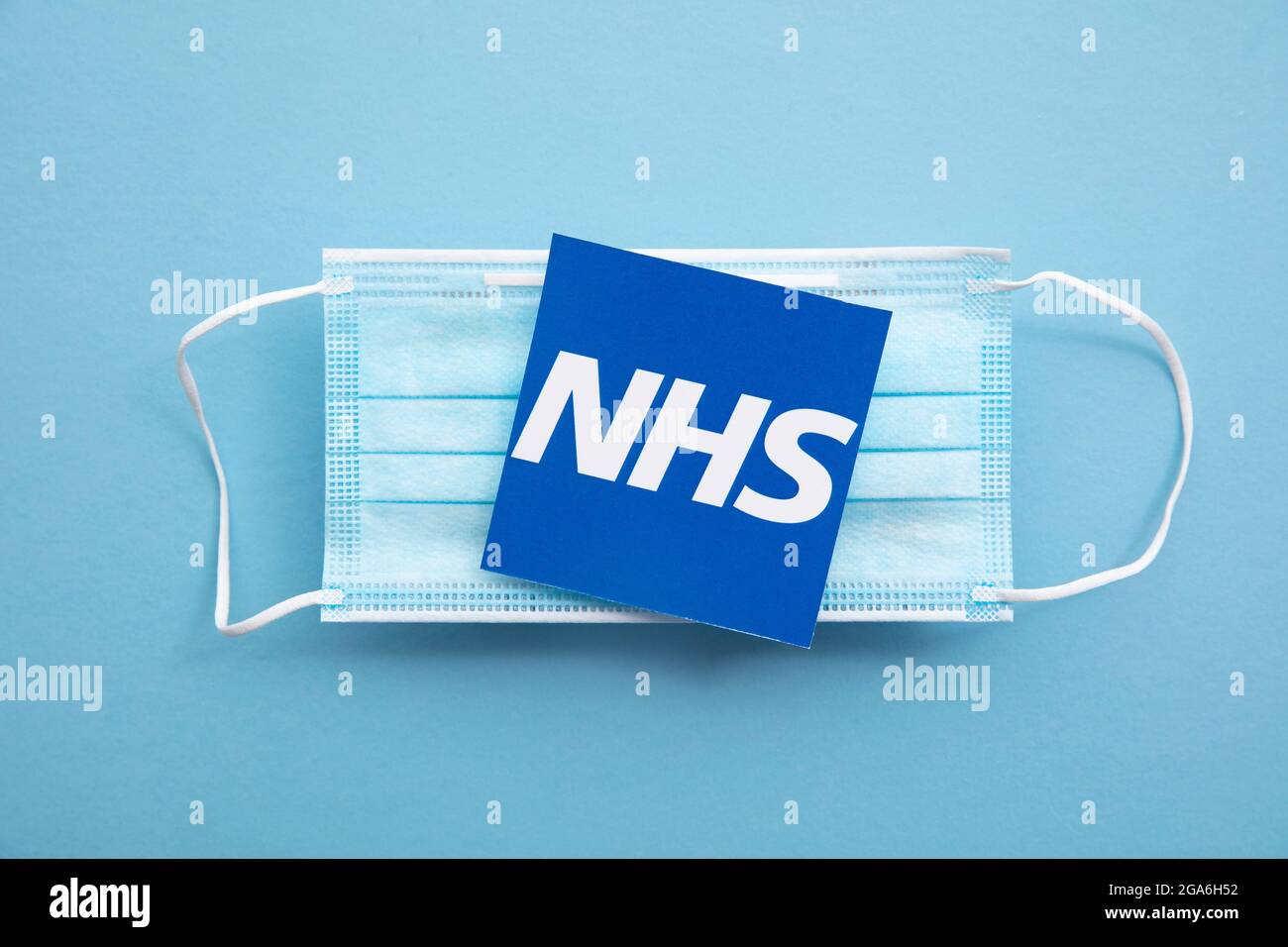 LONDON, UK - July 2021: NHS National health service logo with covid ...