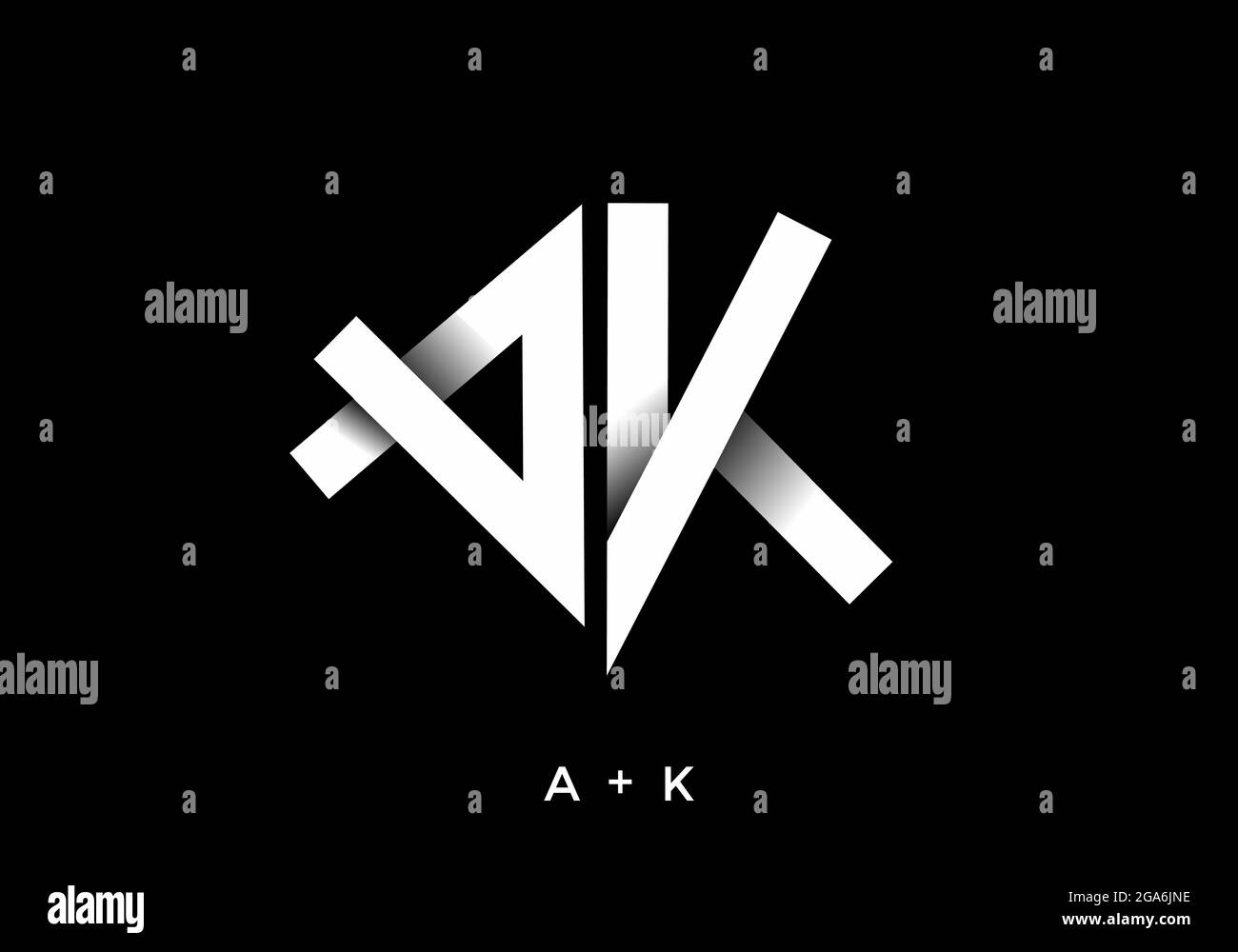 White black color of AK initial letter design Stock Vector Image & Art ...
