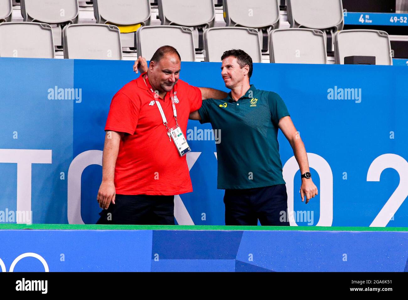 TOKYO, JAPAN - JULY 29: Head Coach Dejan Savic of Serbia, Head Coach ...