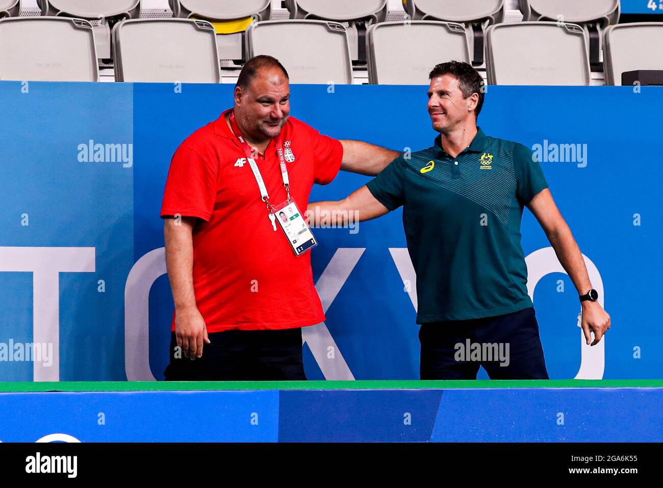 TOKYO, JAPAN - JULY 29: Head Coach Dejan Savic of Serbia, Head Coach ...