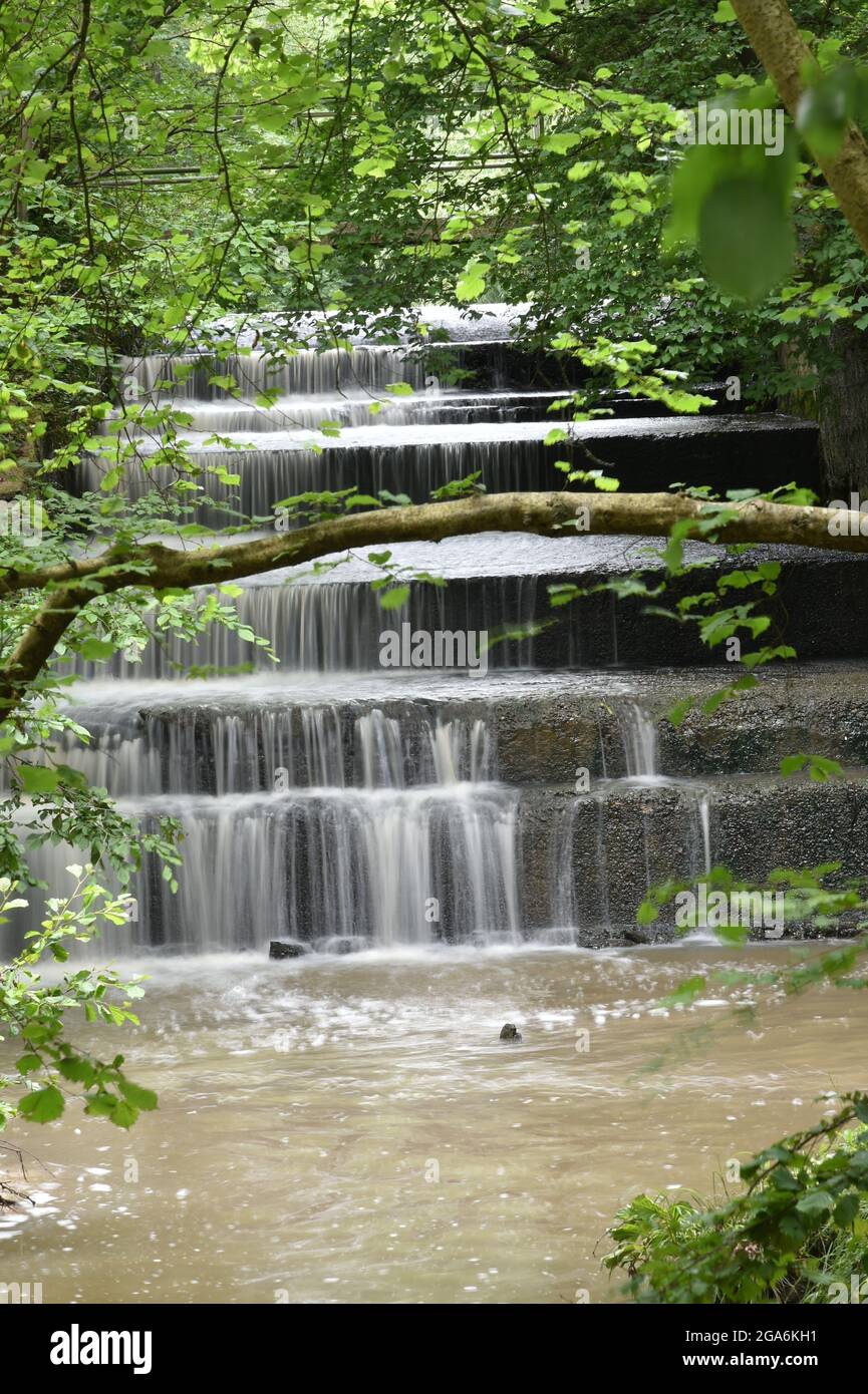 Bedelands Waterfall, Burgess Hill Mid Sussex Stock Photo - Alamy