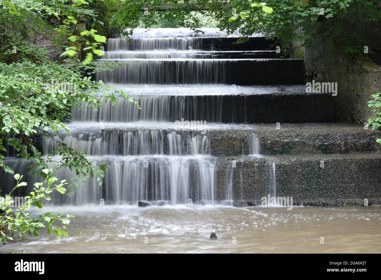 Bedelands Waterfall, Burgess Hill Mid Sussex Stock Photo - Alamy