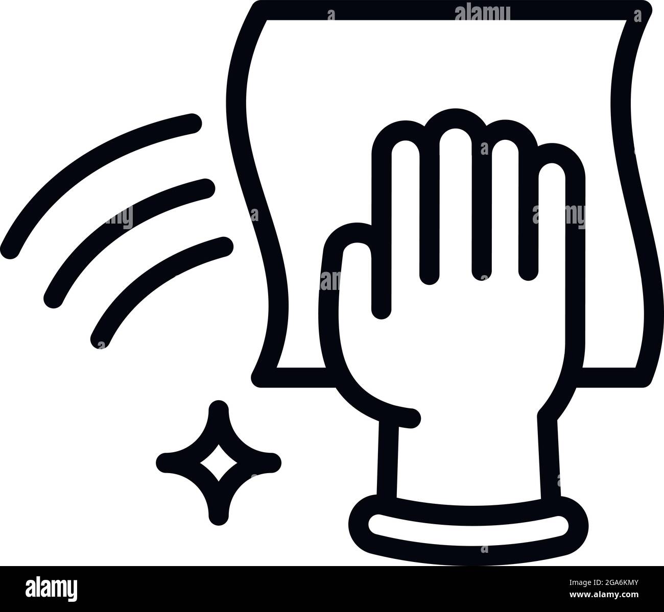 Clean rag icon. Outline clean rag vector icon for web design isolated ...