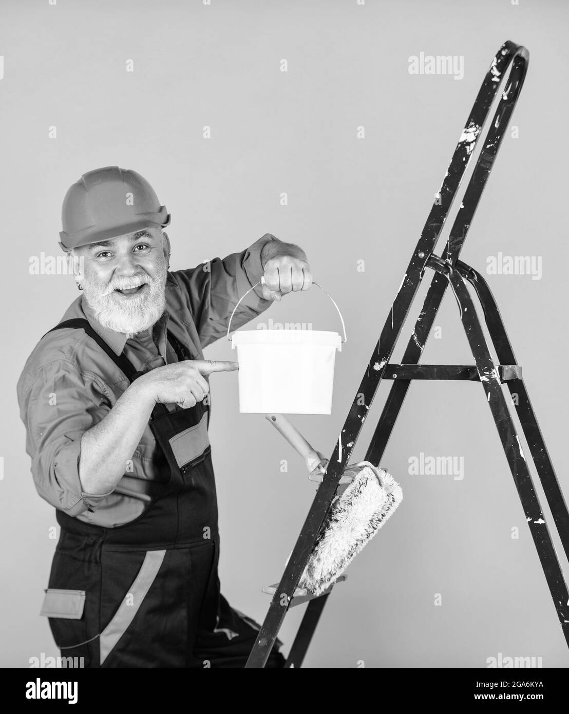 Man builder painter in Black and White Stock Photos & Images - Alamy