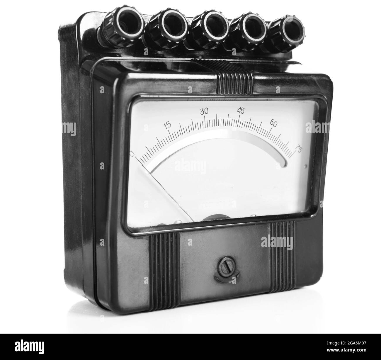 Vintage voltmeter isolated on white Stock Photo - Alamy