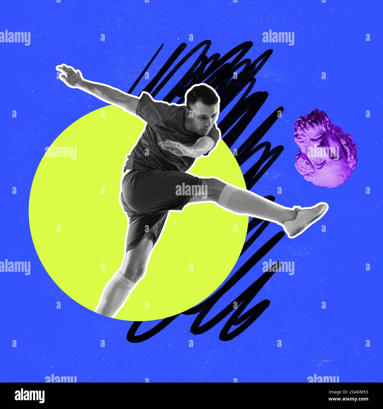 Sports and creativity. Surrealism, minimalism in art. Contemporary art ...