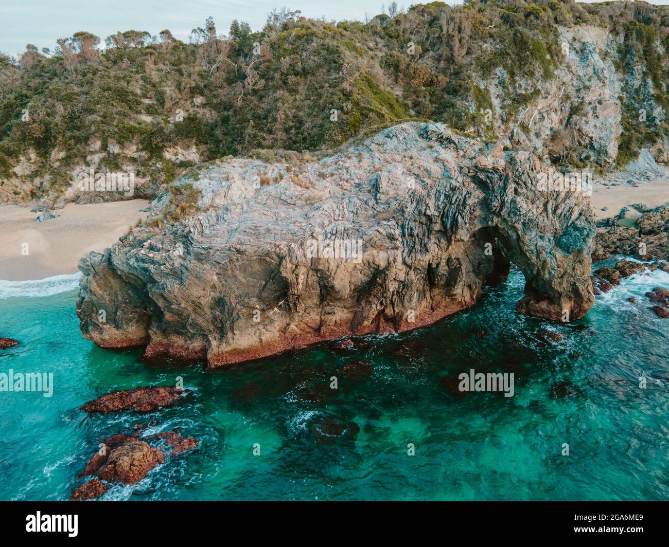Horsehead Rock, rock formation in Bermagui, NSW, Australia Stock Photo ...