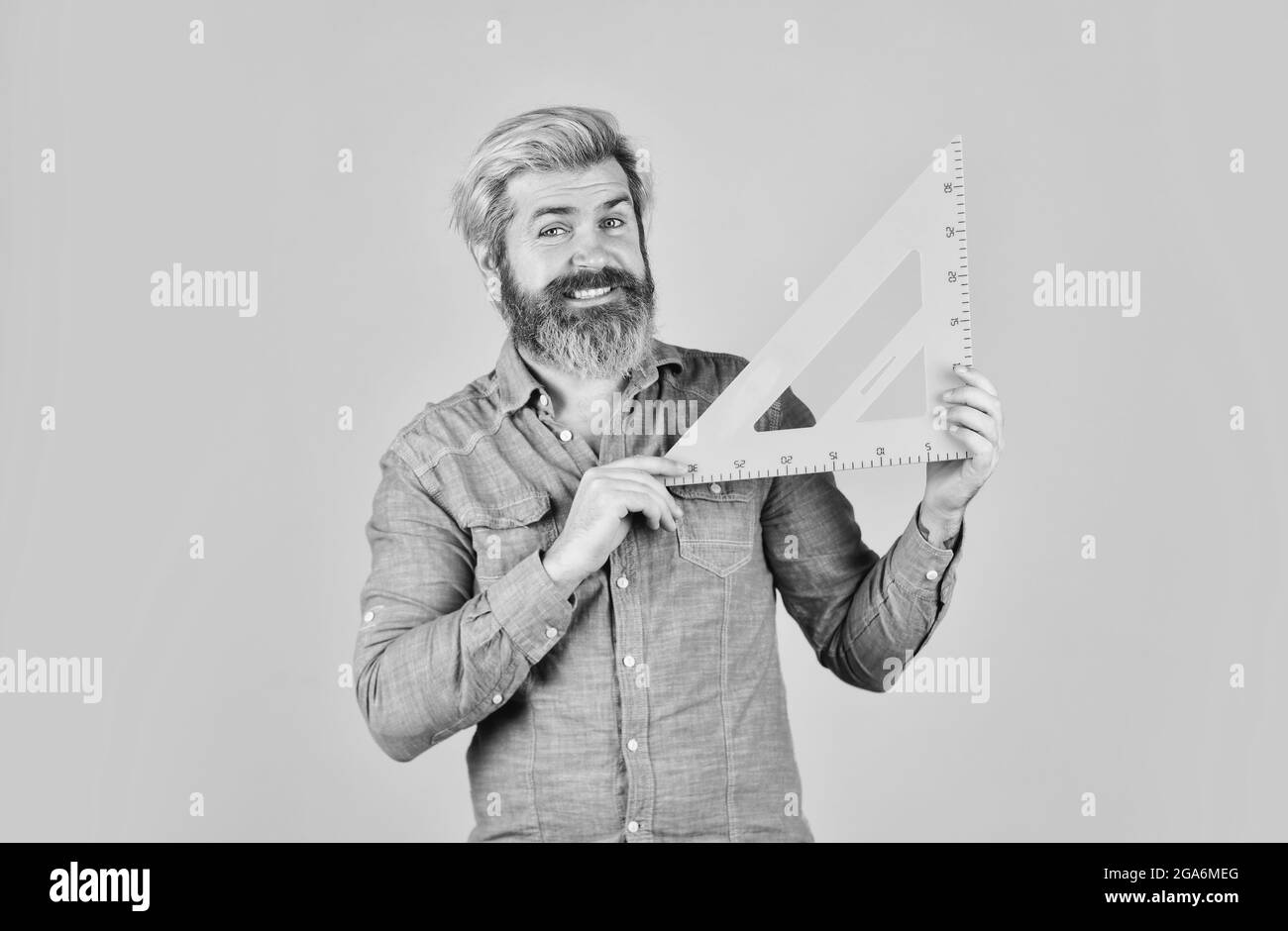 man use triangle. math or mathematics. Stem education concept. study ...