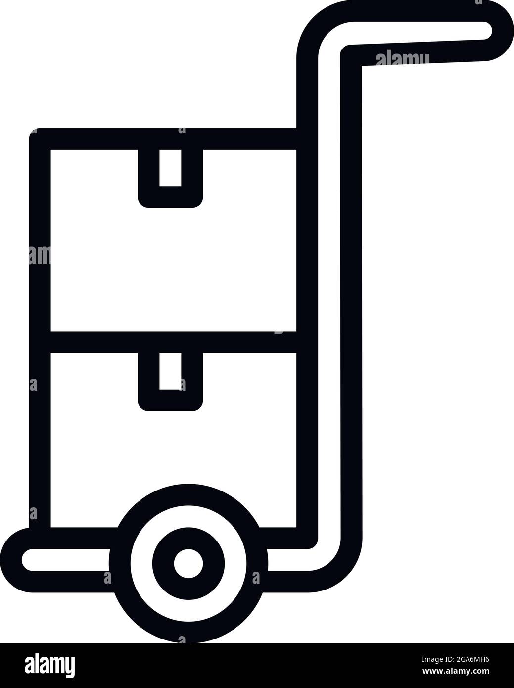 Parcel cart icon. Outline parcel cart vector icon for web design ...
