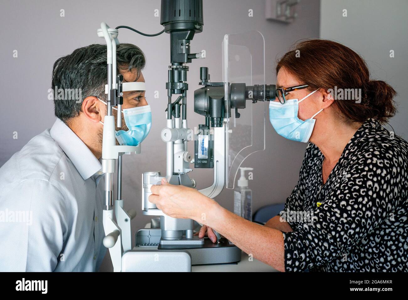 Health Secretary Humza Yousaf has his eyes checked by senior ...