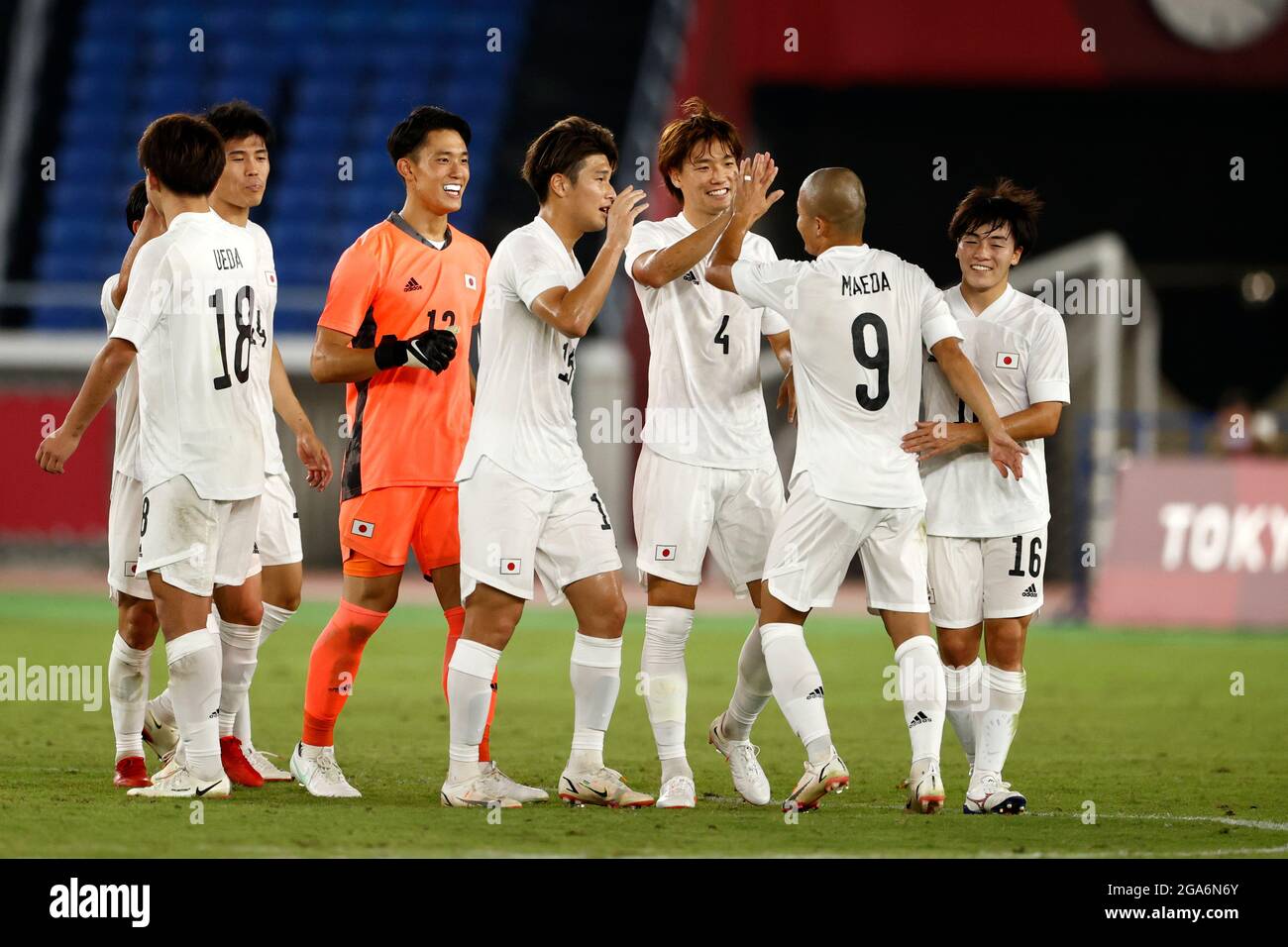 Yokohama, Japan. 28th July, 2021. final jubilation of the Japanese team ...