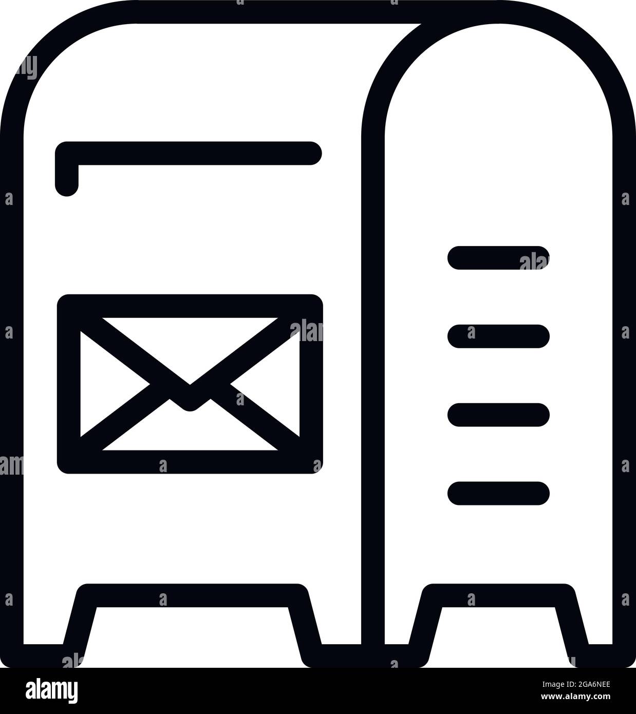 Metal mailbox icon. Outline metal mailbox vector icon for web design ...