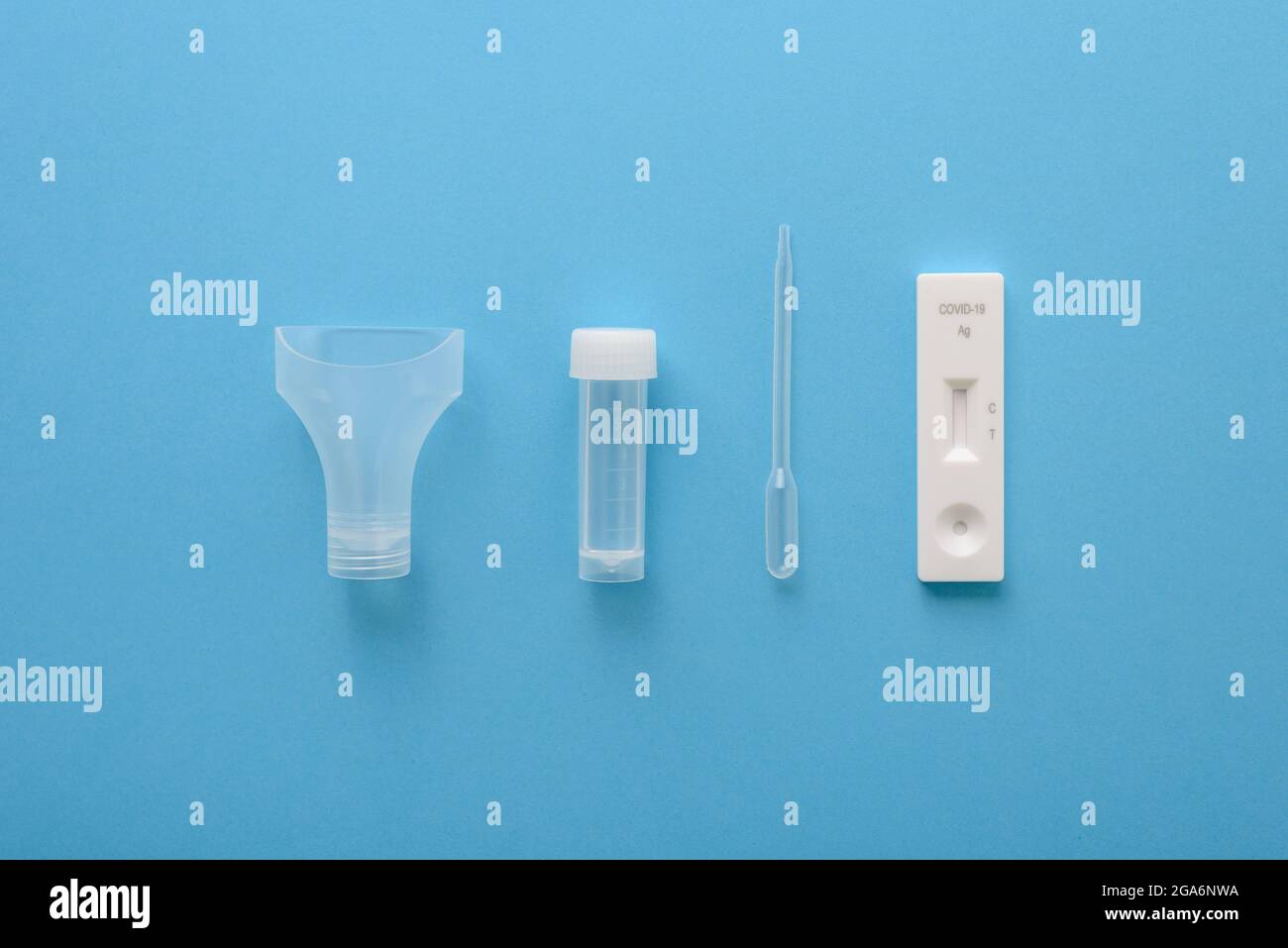 Covid19 antigen test kit with cassette, pipette and plastic bottle for ...