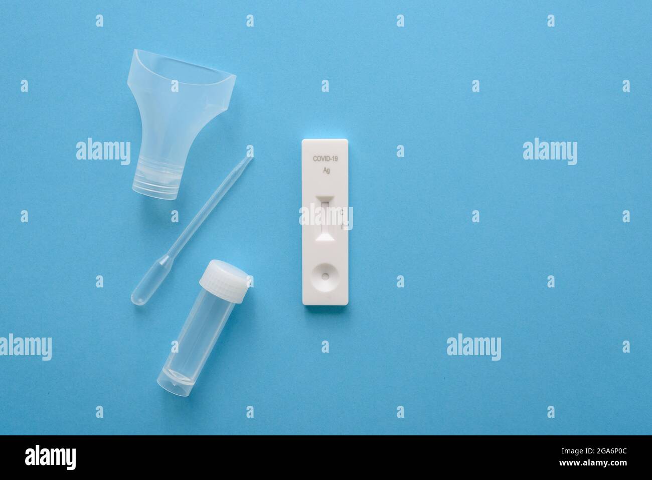 Covid19 antigen test kit with cassette, pipette and plastic bottle for ...
