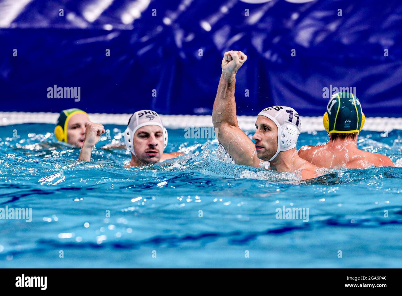 TOKYO, JAPAN - JULY 29: Andrija Prlainovic of Serbia celebrating during ...