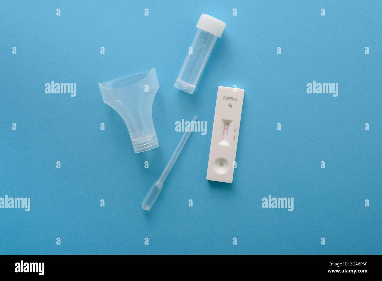 Covid19 antigen test kit with cassette, pipette and plastic bottle for ...