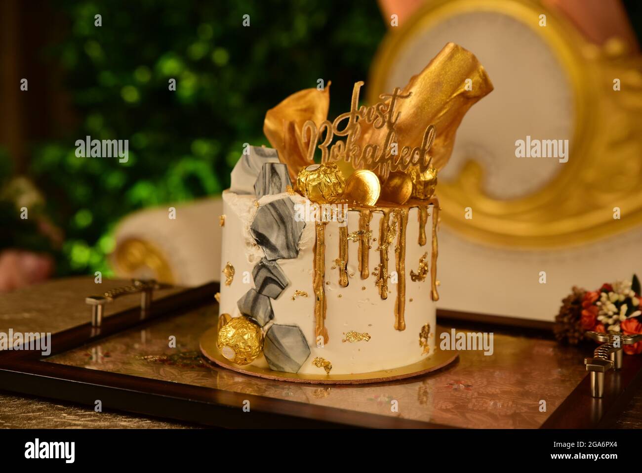 Colorful roka cake with sprinkles Stock Photo - Alamy