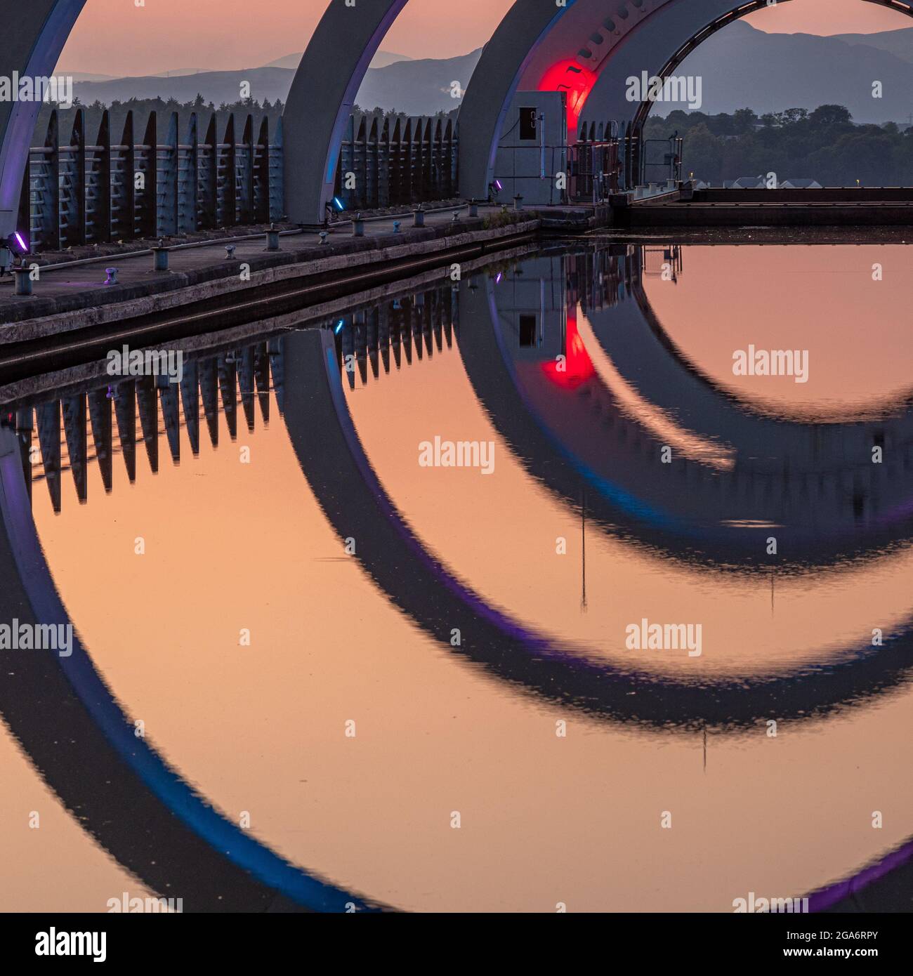 The canal leading to the top of the Falkirk Wheel. The Falkirk Wheel is ...